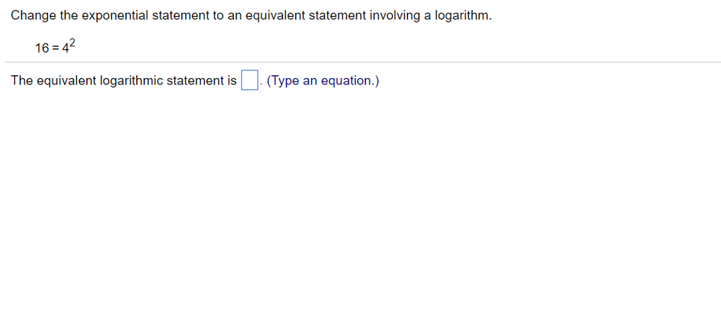 Solved Change the exponential statement to an equivalent | Chegg.com