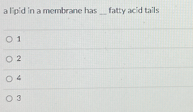 Solved a lipid in a membrane has fatty acid tails 1 2 4 3 | Chegg.com