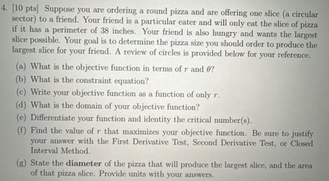 Solved [10 ﻿pts] ﻿Suppose you are ordering a round pizza and | Chegg.com