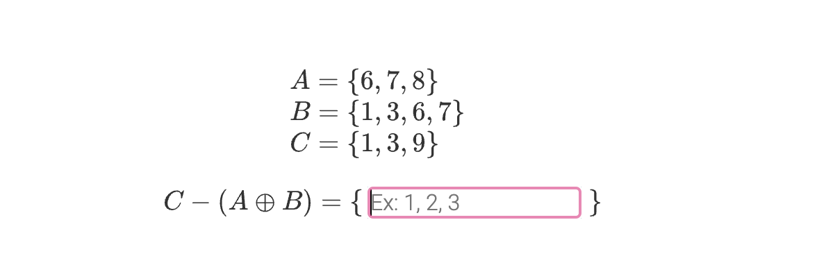 Solved A={6,7,8}B={1,3,6,7}C={1,3,9} | Chegg.com