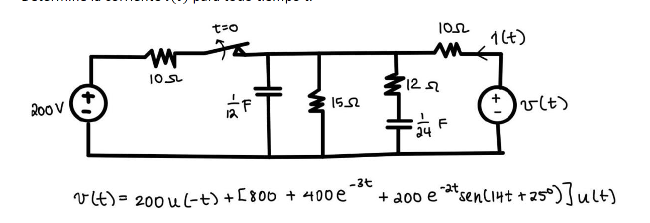 Determine the current 𝑖(𝑡) for all time t. Using | Chegg.com