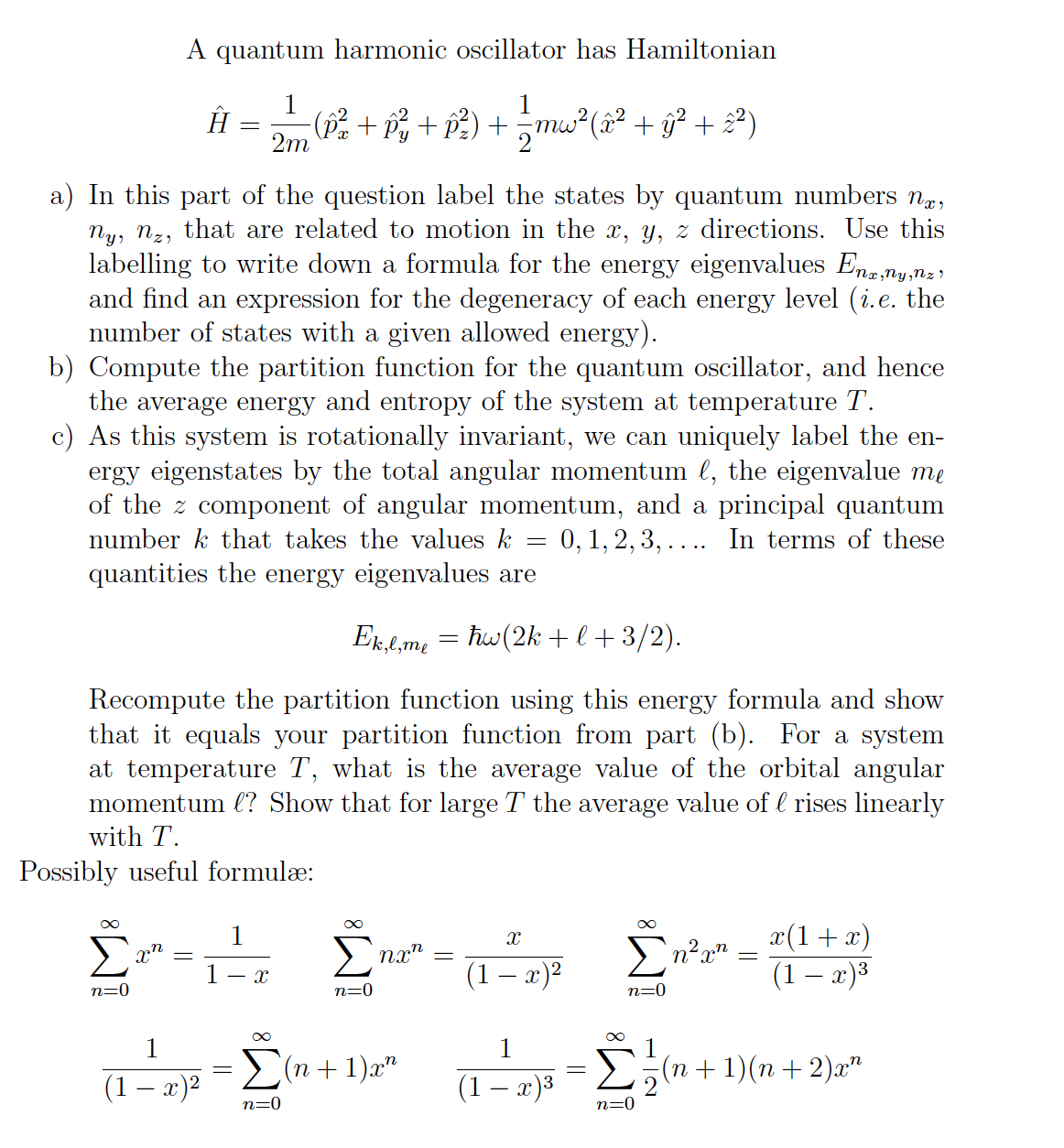 Solved A quantum harmonic oscillator has Hamiltonian \\[ | Chegg.com