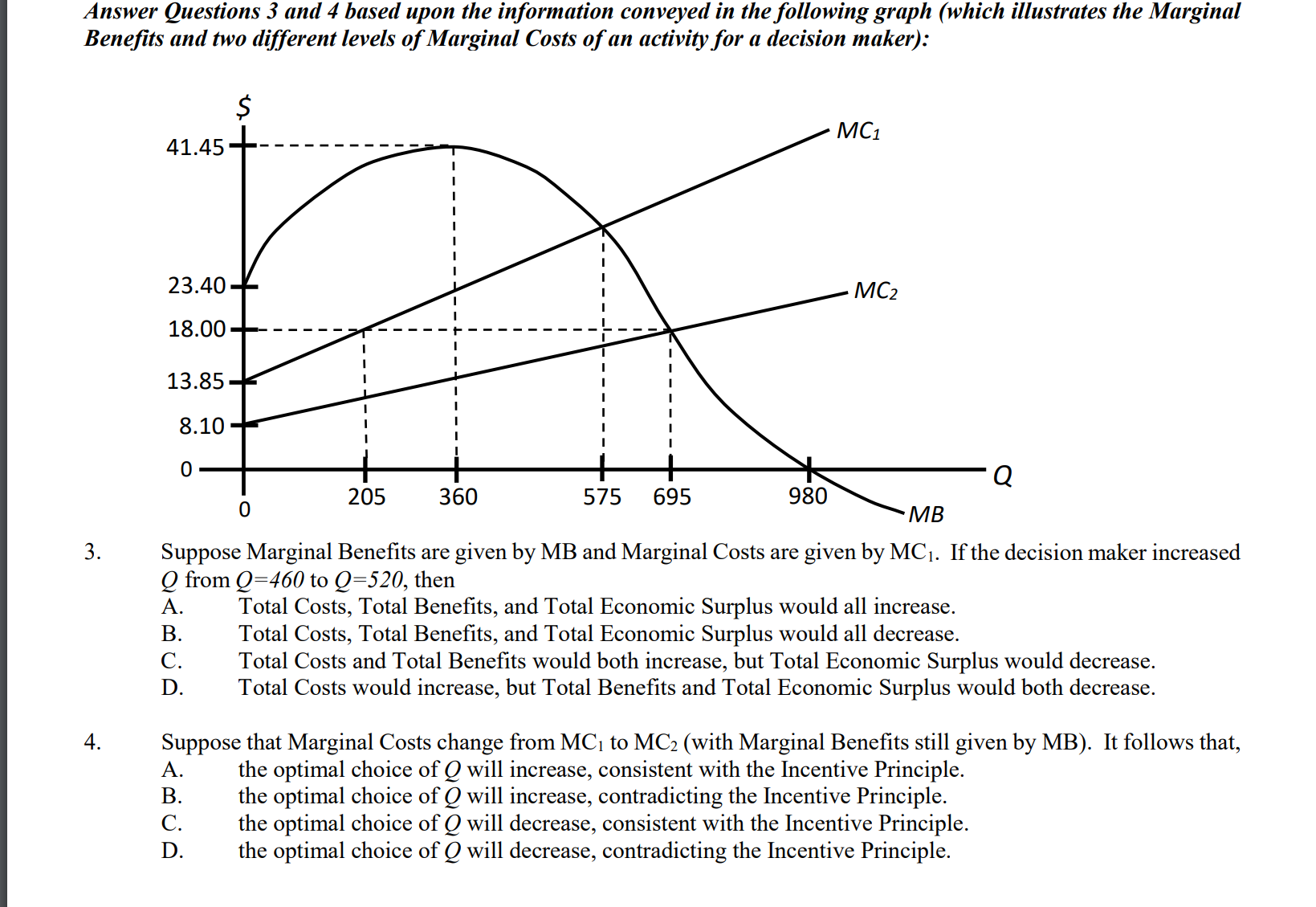 Solved Answer Questions 3 and 4 based upon the information | Chegg.com