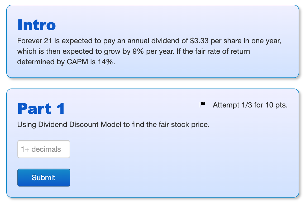 Solved Intro Forever 21 is expected to pay an annual | Chegg.com
