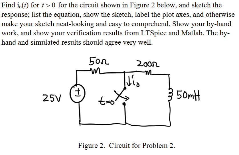 Solved Find io (t) ﻿for 0t > ﻿for the circuit shown in | Chegg.com
