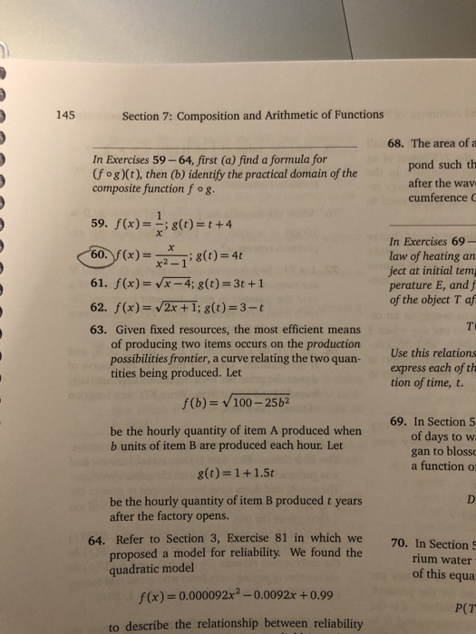 Solved 145 Section 7: Composition and Arithmetic of | Chegg.com