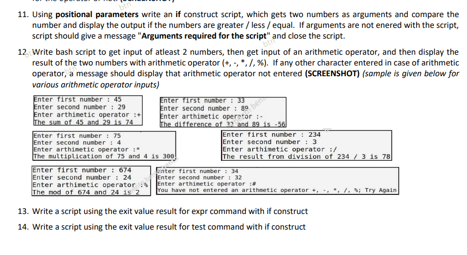 Solved btni bthe 11. Using positional parameters write an if | Chegg.com