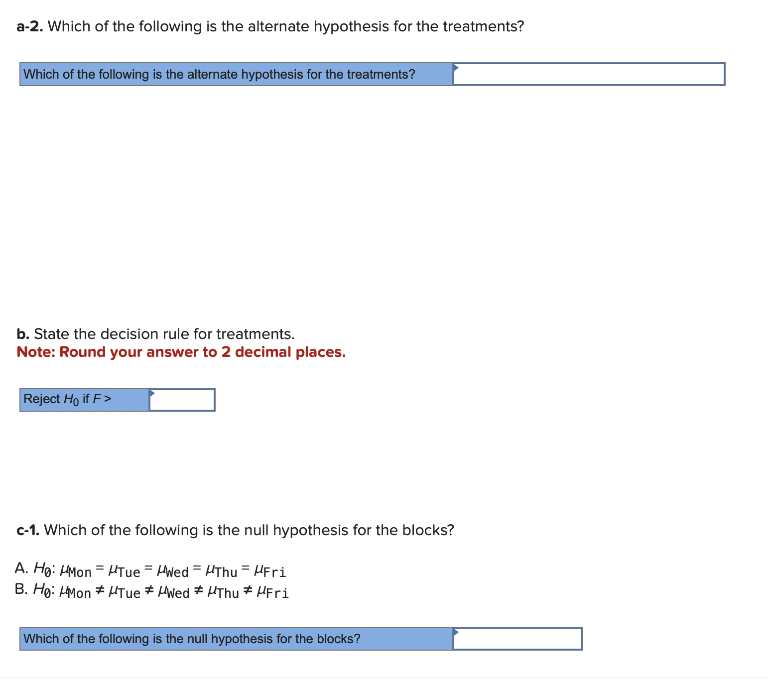 d \& e. Compute SST, SSB, SS total, and SSE and | Chegg.com