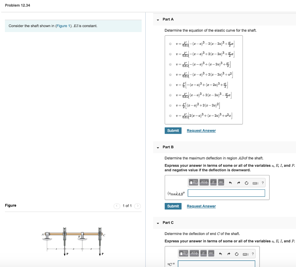 Solved Problem 12.34 Part A Consider the shaft shown in | Chegg.com