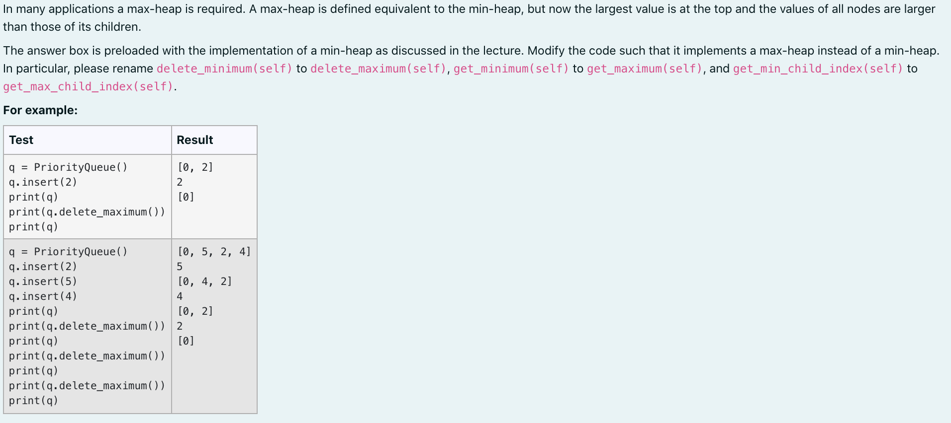 Solved Class Priorityqueue Def Initself 3065