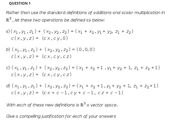 Solved QUESTION 1 Rather than use the standard definitions | Chegg.com