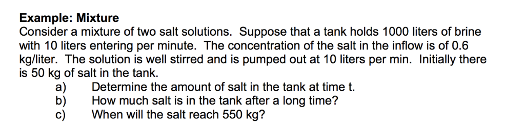 Solved Example: Mixture Consider a mixture of two salt | Chegg.com