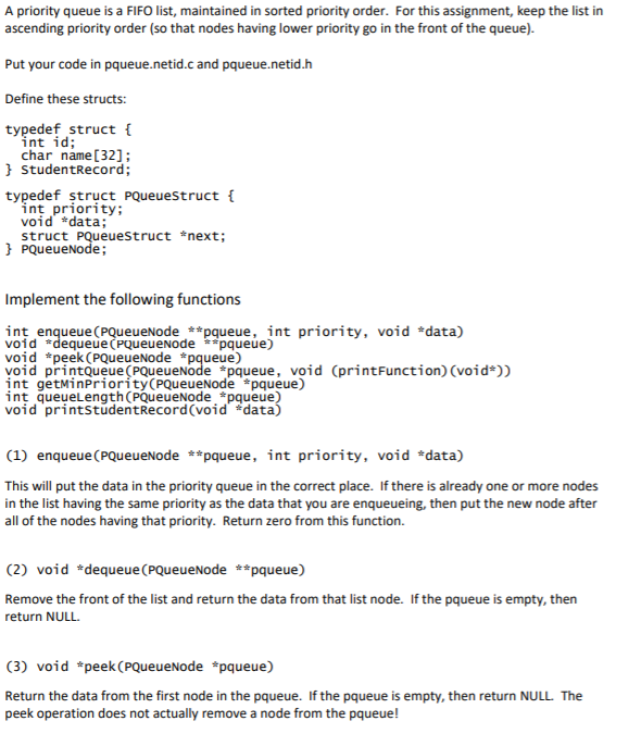 Solved A priority queue is a FIFO list, maintained in sorted | Chegg.com