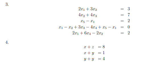 Solved Question 1. Write the following systems of linear | Chegg.com