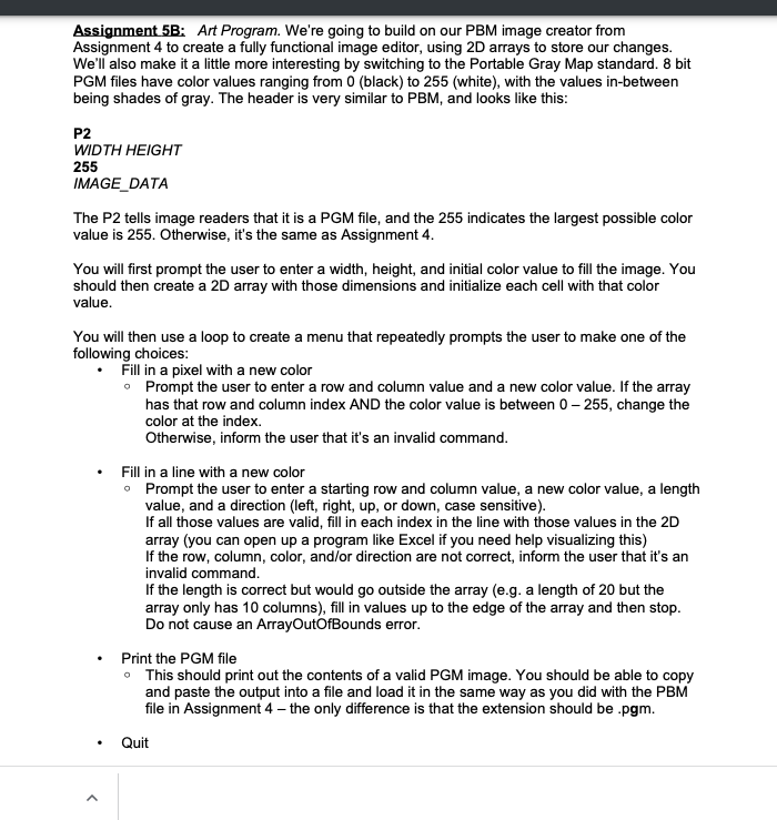 Solved Assignment 5B: Art Program. We're going to build on | Chegg.com