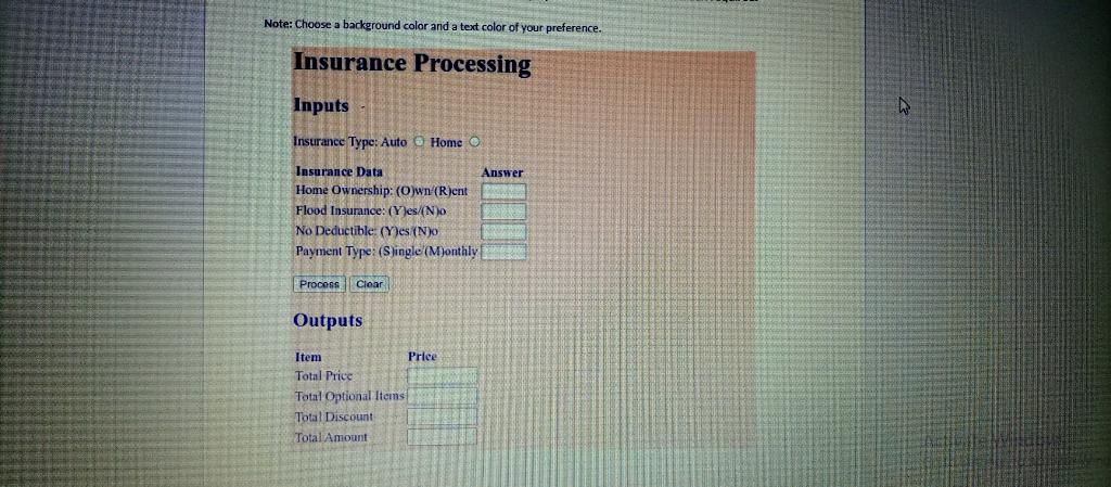 Solved PROBLEM DESCRIPTION The Insurance Processing program | Chegg.com