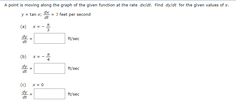 Solved A point is moving along the graph of the given | Chegg.com