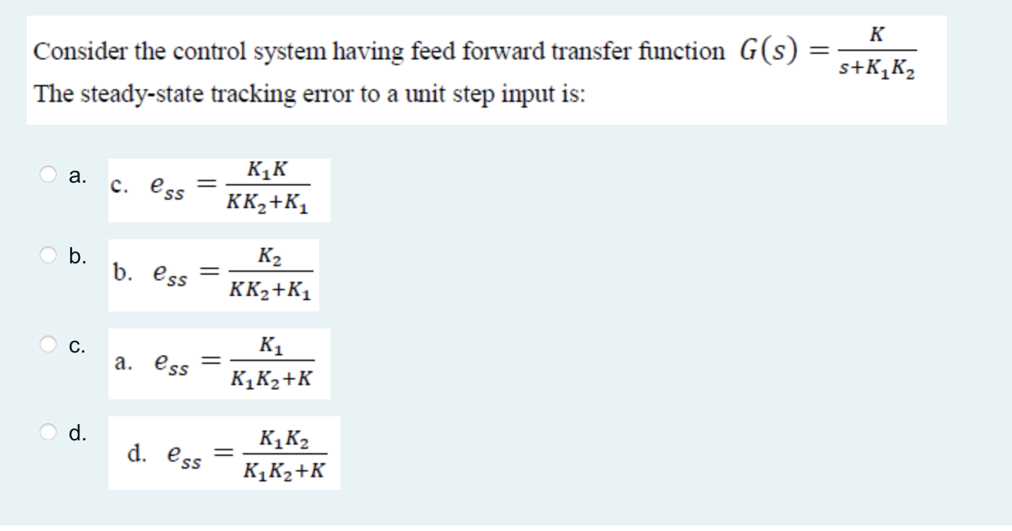 Solved = Consider the control system having feed forward | Chegg.com