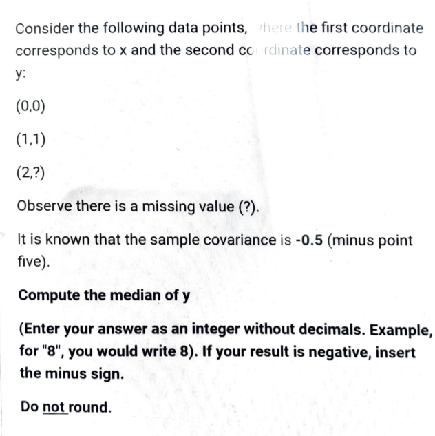 Solved Consider the following data points, here the first | Chegg.com