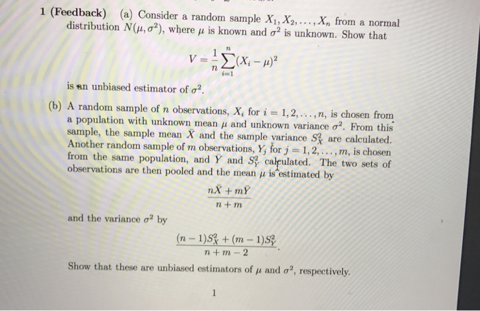 Solved Consider a random sample X_1, X_2, .. ., X_n from a | Chegg.com