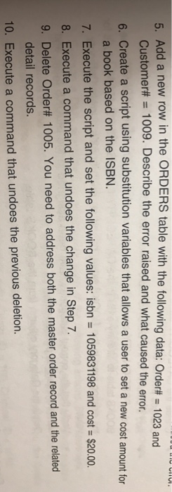 Solved DROP TABLE CUSTOMERS CASCADE CONSTRAINTS; DROP TABLE | Chegg.com