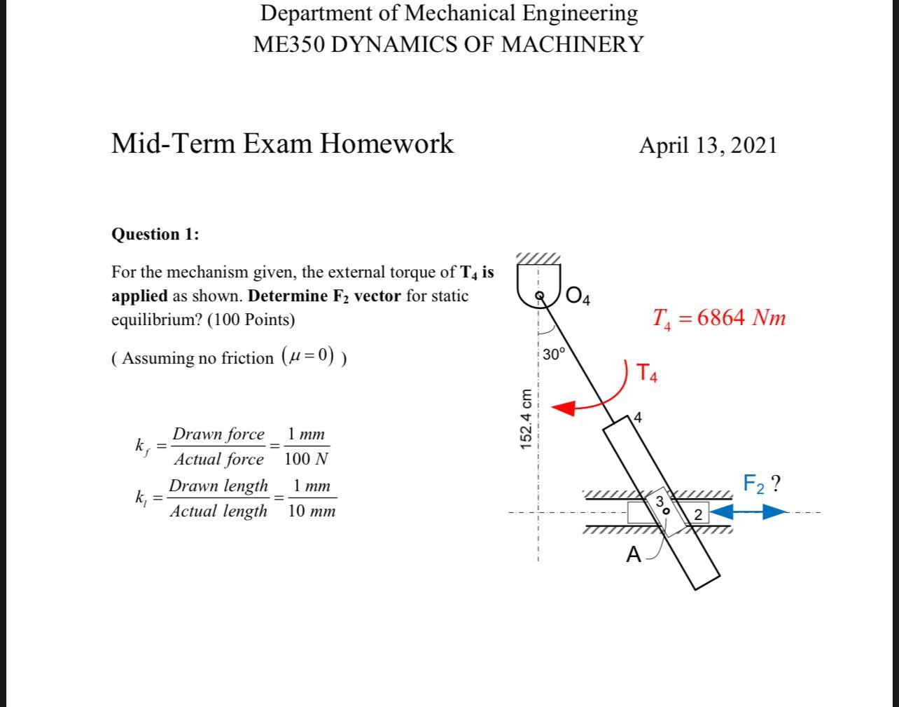 Department of Mechanical Engineering ME350 DYNAMICS | Chegg.com
