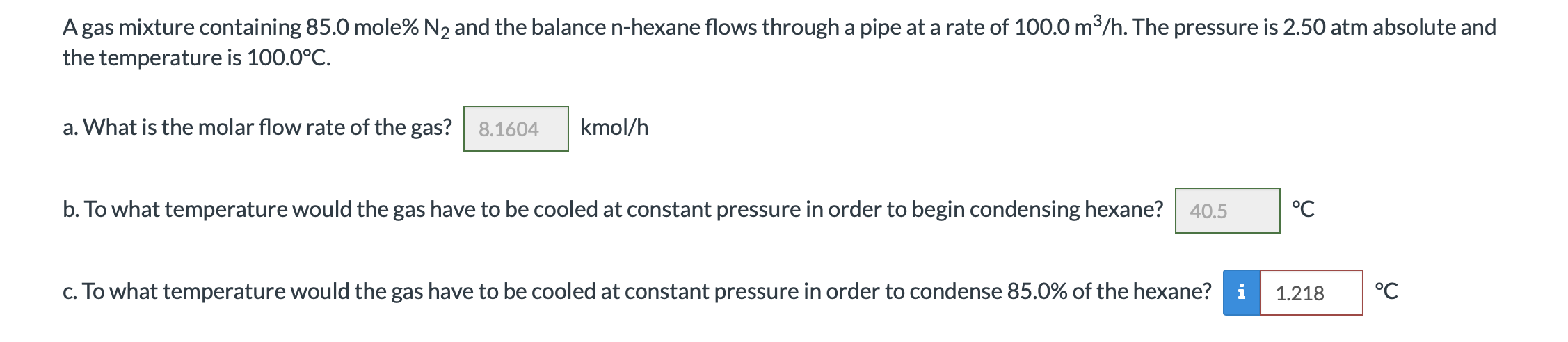 Solved Agas mixture containing 85.0 mole% N2 and the balance | Chegg.com