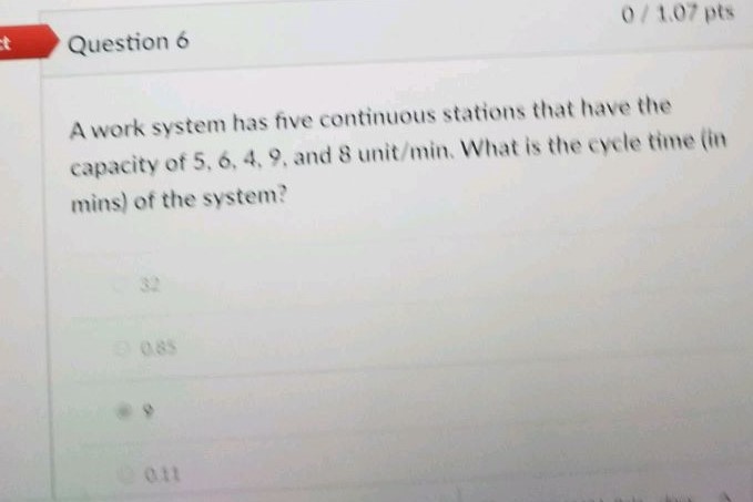 Solved A work system has five continuous stations that have | Chegg.com