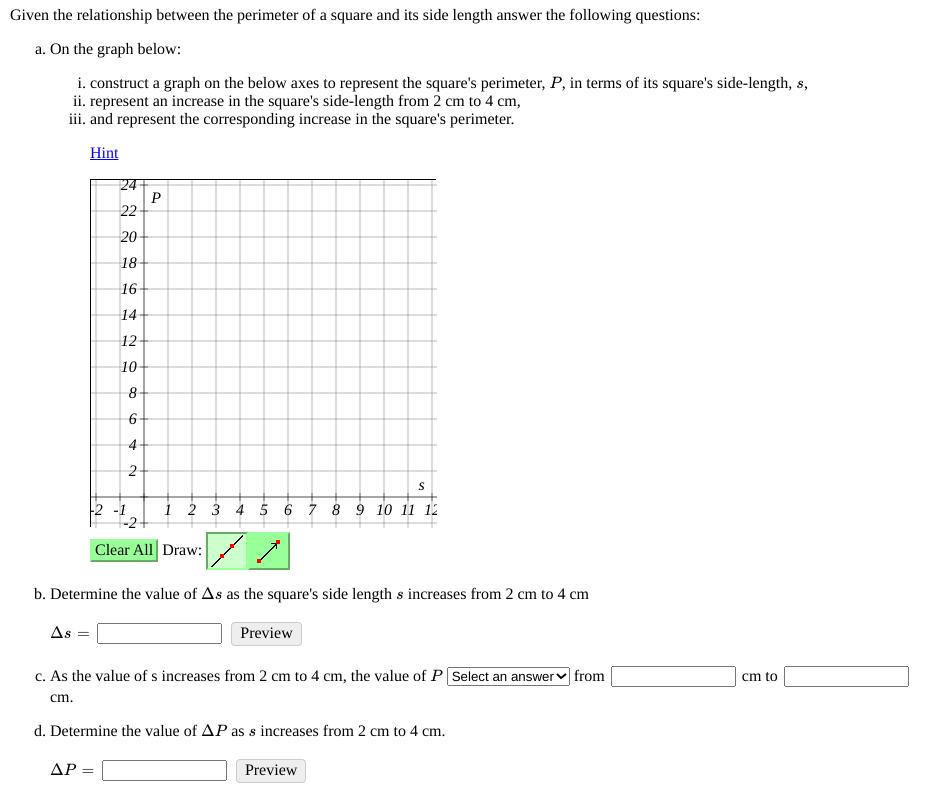 Solved Given the relationship between the perimeter of a | Chegg.com