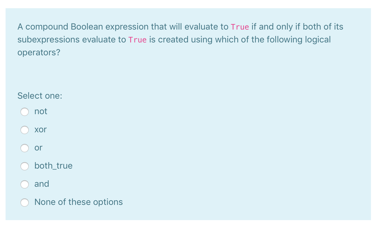 Solved A Compound Boolean Expression That Will Evaluate To