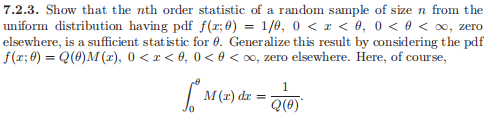 Solved 7.2.3. Show that the nth order statistic of a random | Chegg.com