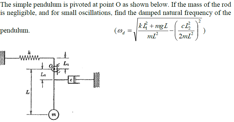 Solved The simple pendulum is pivoted at point O as shown | Chegg.com