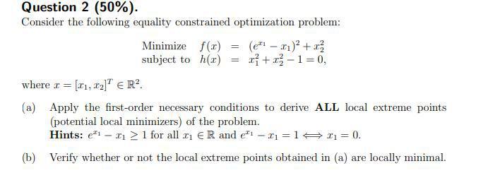 Solved Question 2 (50\%). Consider the following equality | Chegg.com