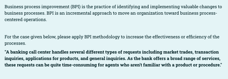 Solved Business process improvement (BPI) is the practice of | Chegg.com