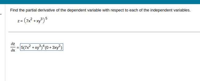 Solved Find the partial derivative of the dependent variable | Chegg.com