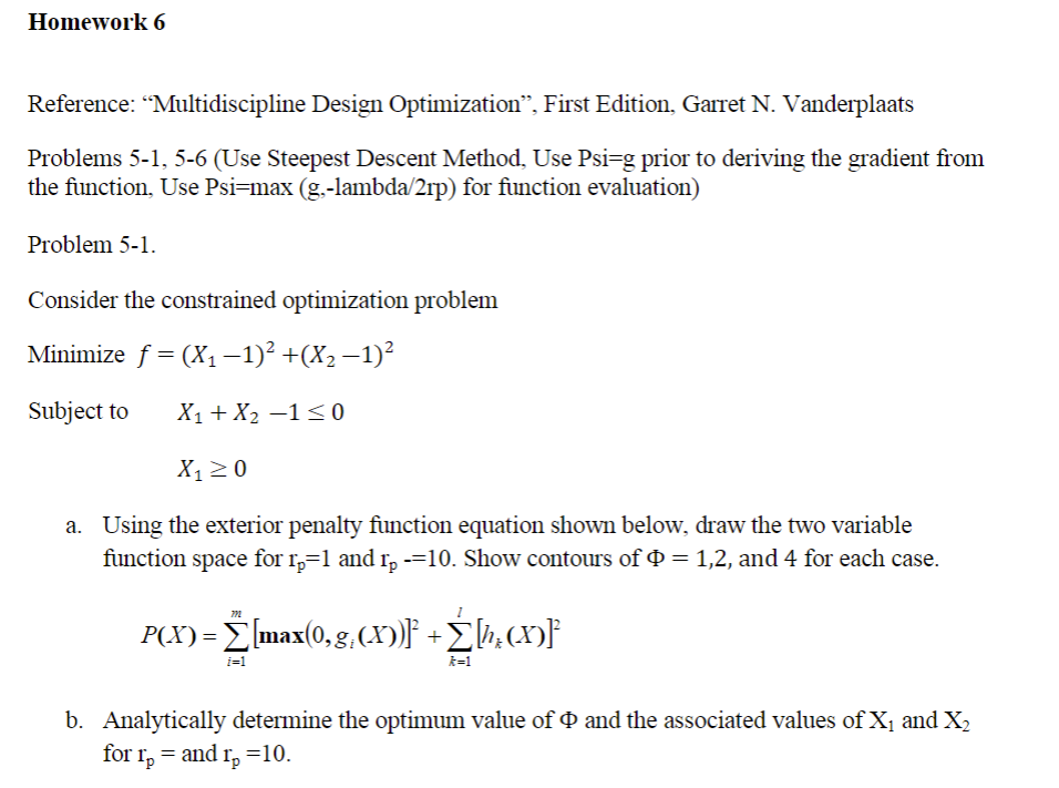 Solved Homework 6Reference: "Multidiscipline Design | Chegg.com