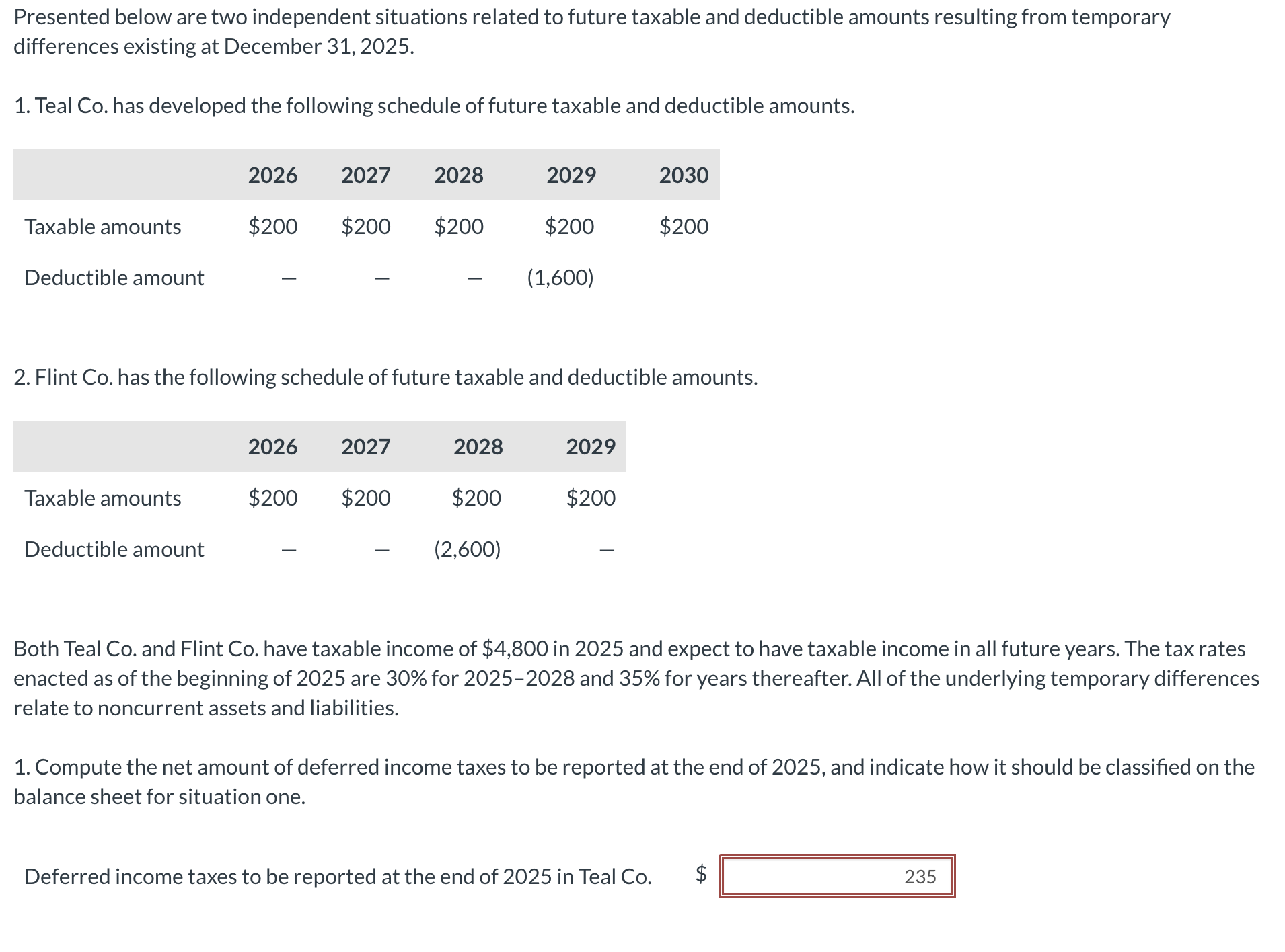 Solved Presented below are two independent situations | Chegg.com