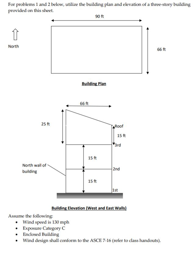 Solved For problems 1 and 2 below, utilize the building plan | Chegg.com