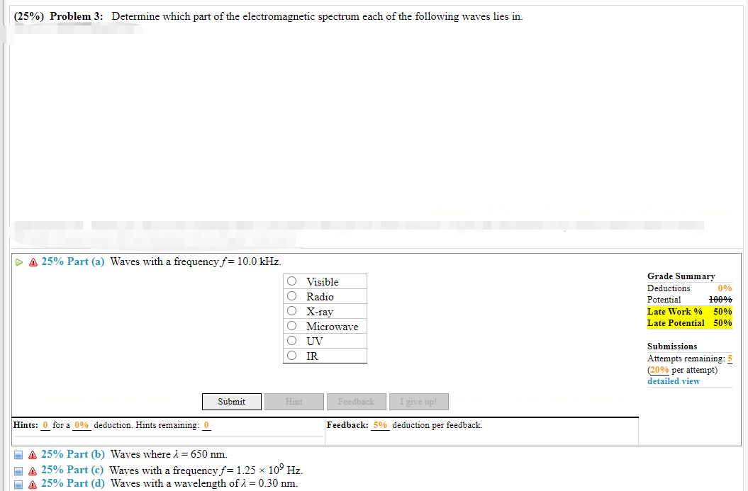Solved (25\%) Problem 3: Determine which part of the | Chegg.com Solved (25\%) Problem 3: Determine which part of the | Chegg.com