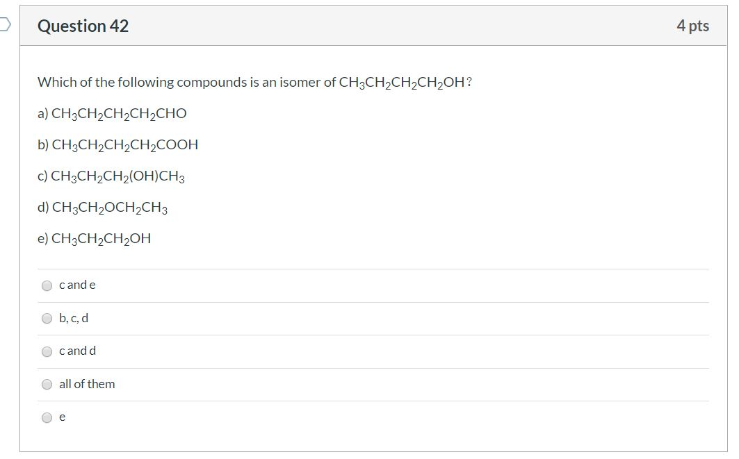 Solved Question 42 4 pts Which of the following compounds is | Chegg.com
