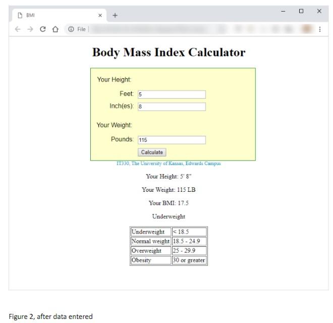 Solved Body Mass Index (BMI) Calculator BMI is a measure of | Chegg.com