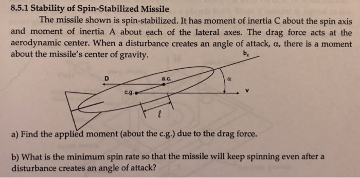 8.5.1 Stability of Spin-Stabilized Missile The | Chegg.com