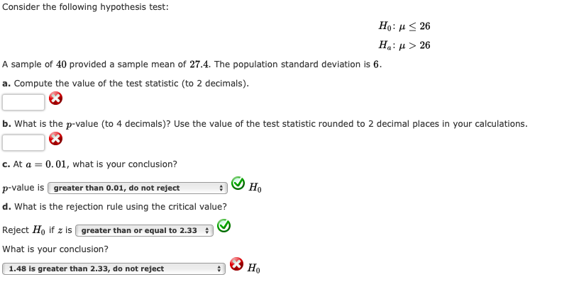 Solved Consider the following hypothesis test: H:H | Chegg.com