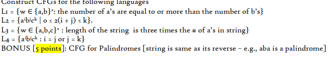 Solved Construct CFGs for the following languages L1 = {w | Chegg.com