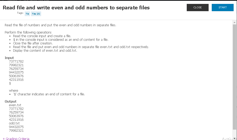 Solved Read file and write even and odd numbers to separate | Chegg.com