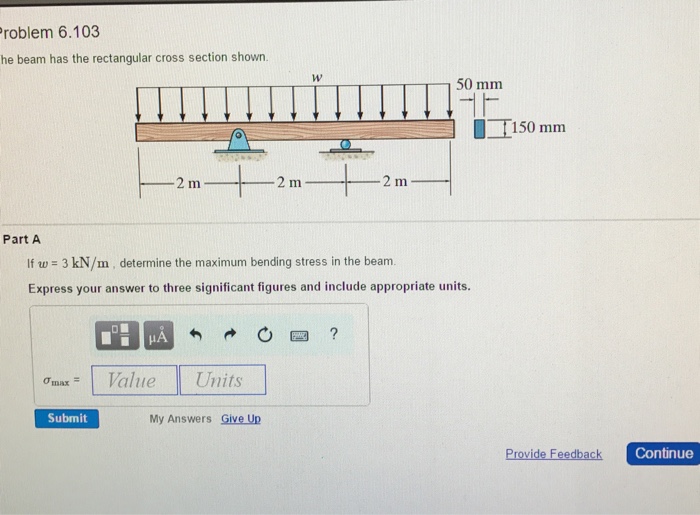 Solved The beam has the rectangular cross section shown | Chegg.com