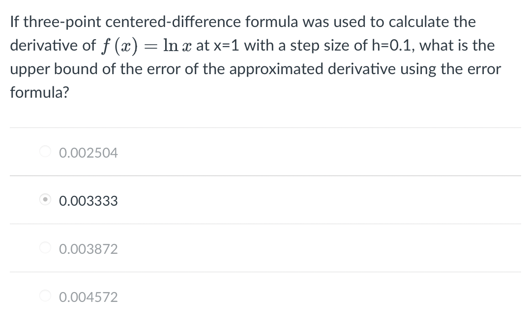 Solved If three-point centered-difference formula was used | Chegg.com