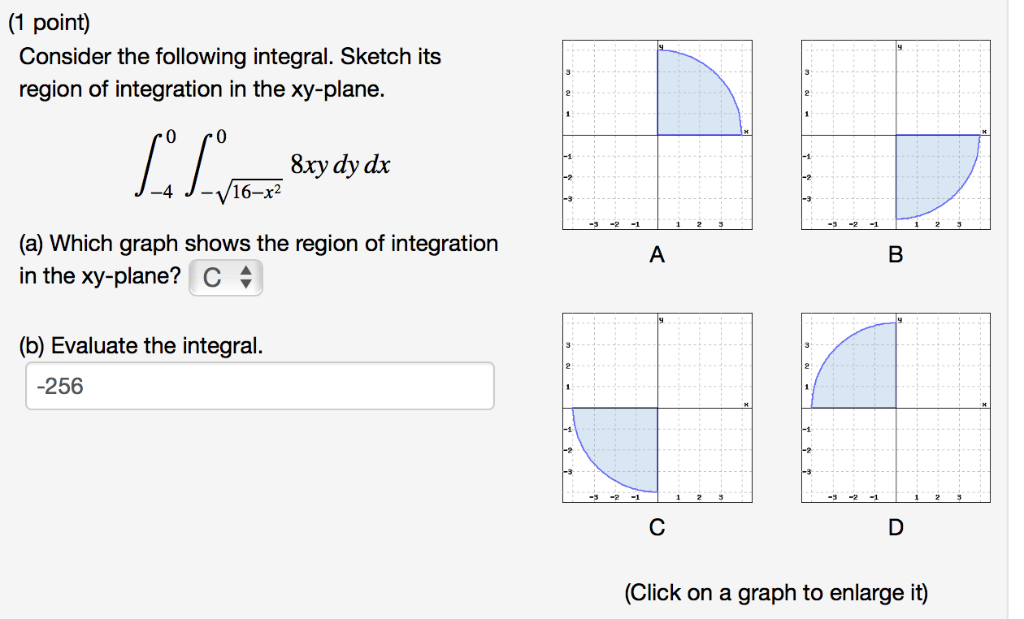 Solved 1 point) Consider the following integral. Sketch its | Chegg.com