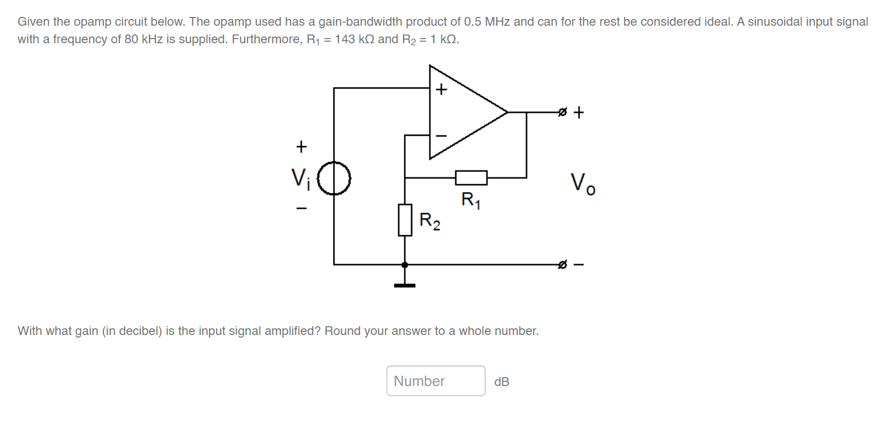 Solved Given the opamp circuit below. The opamp used has a | Chegg.com