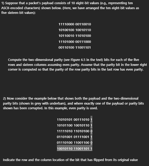 Solved 1) Suppose that a packet's payload consists of 10 | Chegg.com